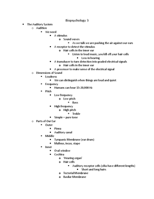 Chapter #6 quiz - Practice quiz and answer for biopsychology - Chapter #6 quiz: The __ of light ...
