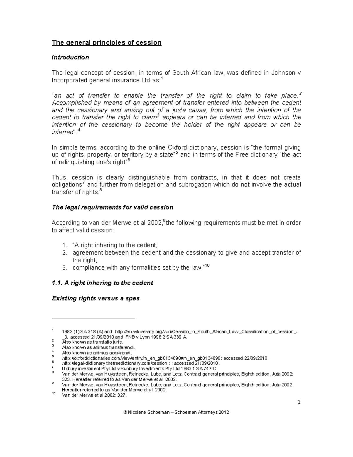 42314 the general principles of cession nov 2021 - © Nicolene Schoeman ...