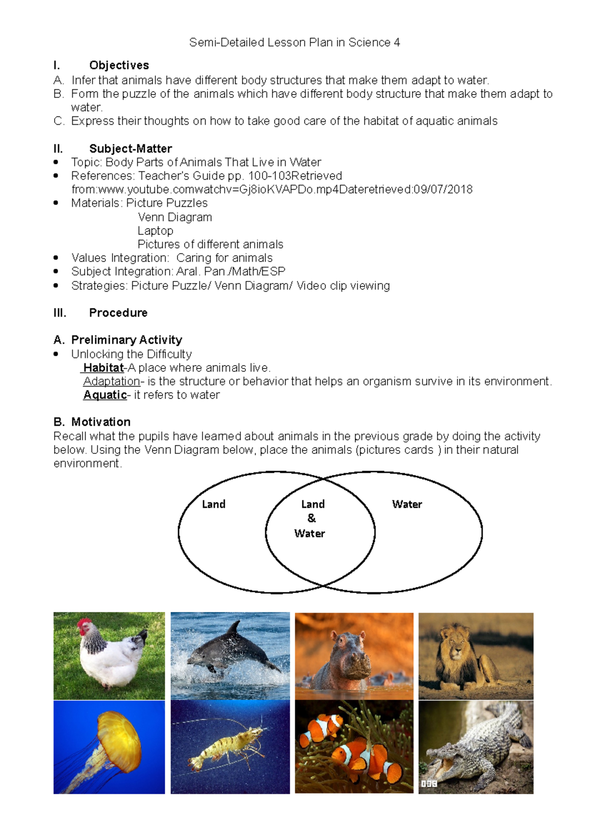 Semi DLP-Science - Lesson plan for teacher education in there demo ...