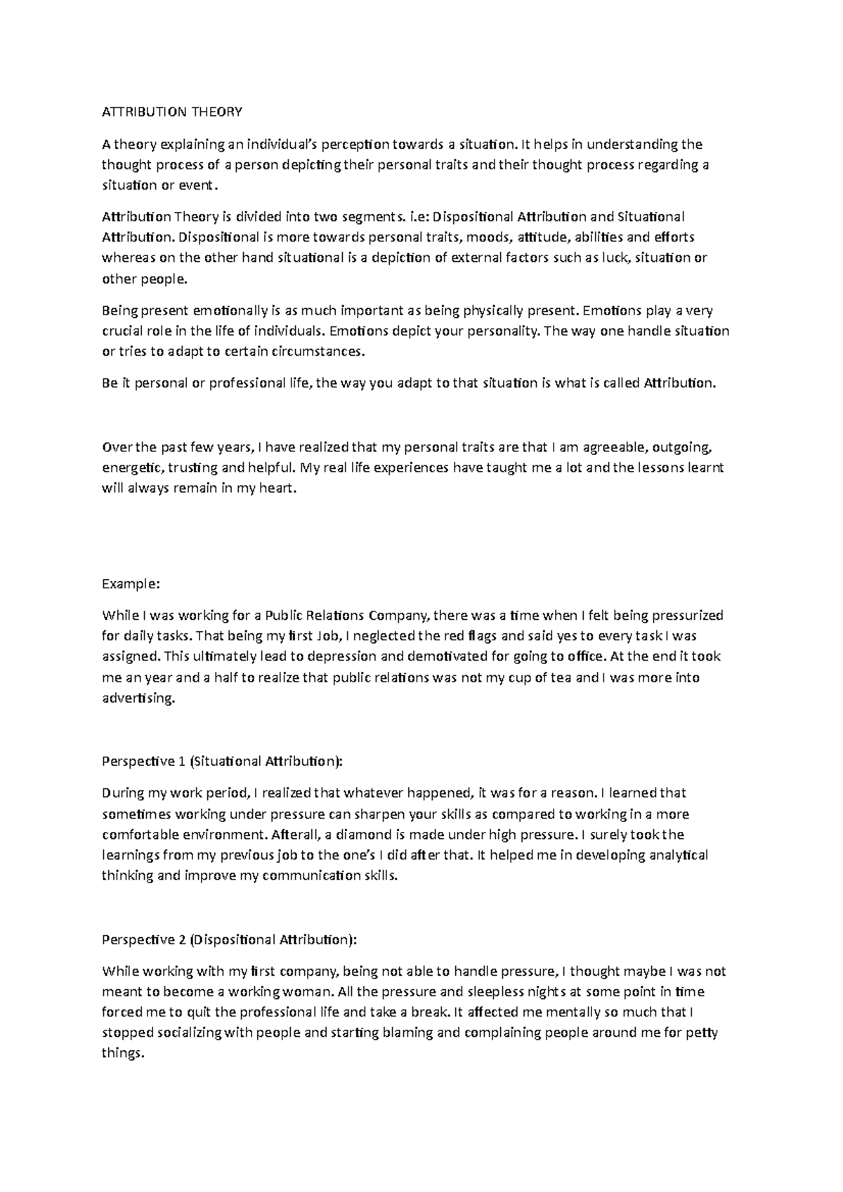 Attribution Theory Attribution Theory A Theory Explaining An