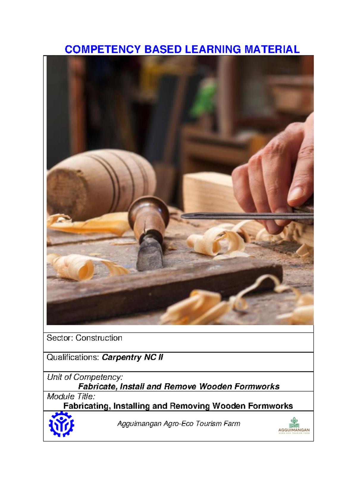 CBLM 2 - uc 2 - COMPETENCY BASED LEARNING MATERIAL Sector: Construction Qualifications ...