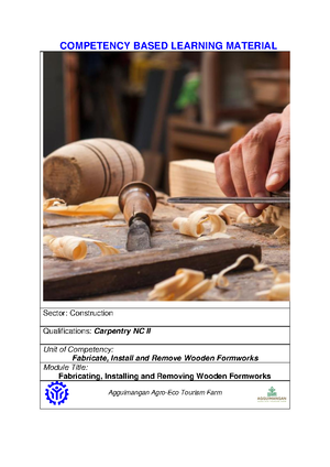 CBLM 2 - uc 2 - COMPETENCY BASED LEARNING MATERIAL Sector: Construction Qualifications ...