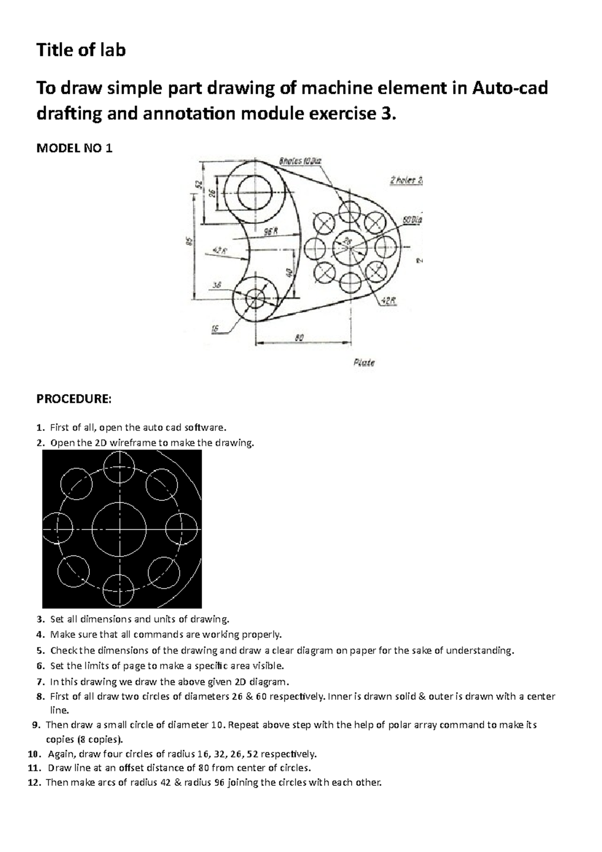 Cad Lab 11 - mnn - Title of lab To draw simple part drawing of machine ...