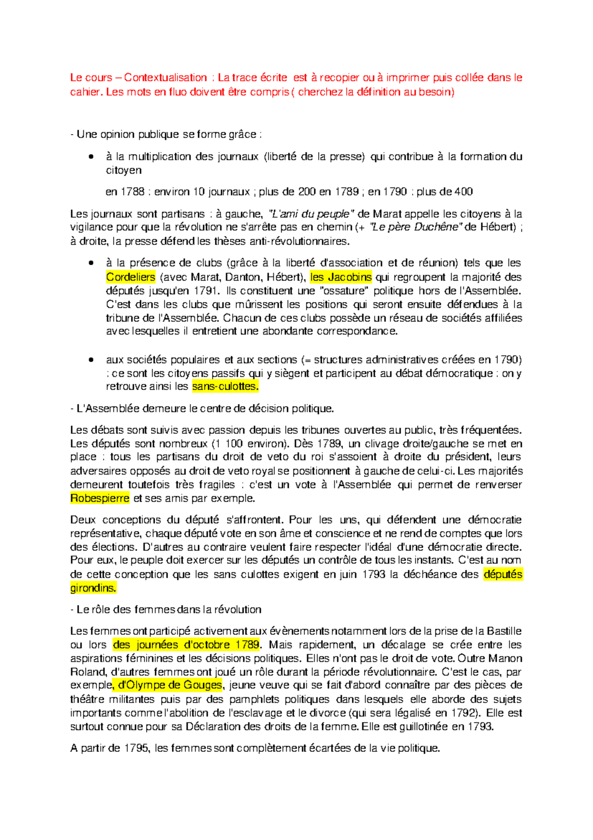 Le cours contextualisation - Le cours – Contextualisation : La trace ...