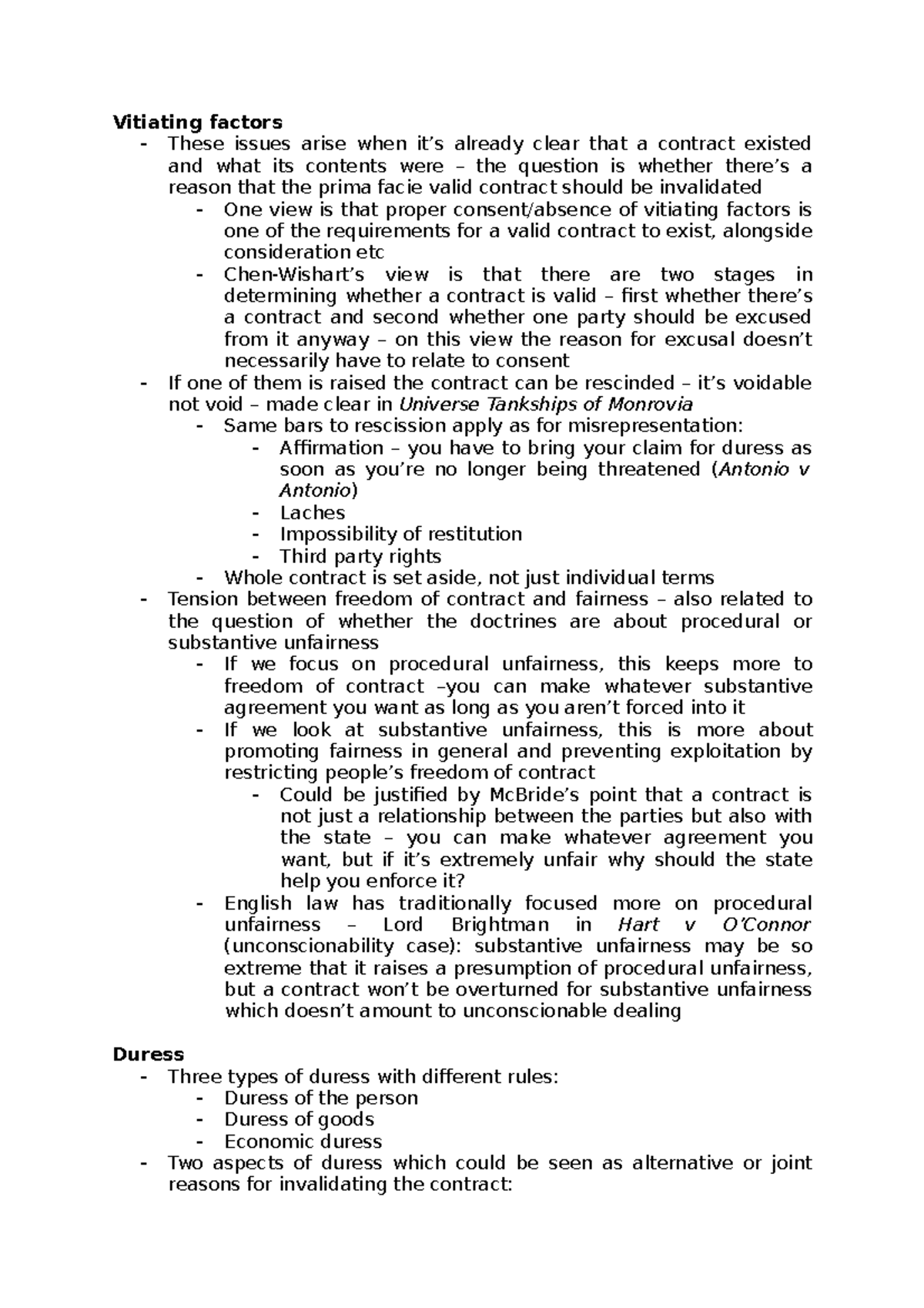10 - Vitiation - Lecture notes 10 - Vitiating factors - These issues ...