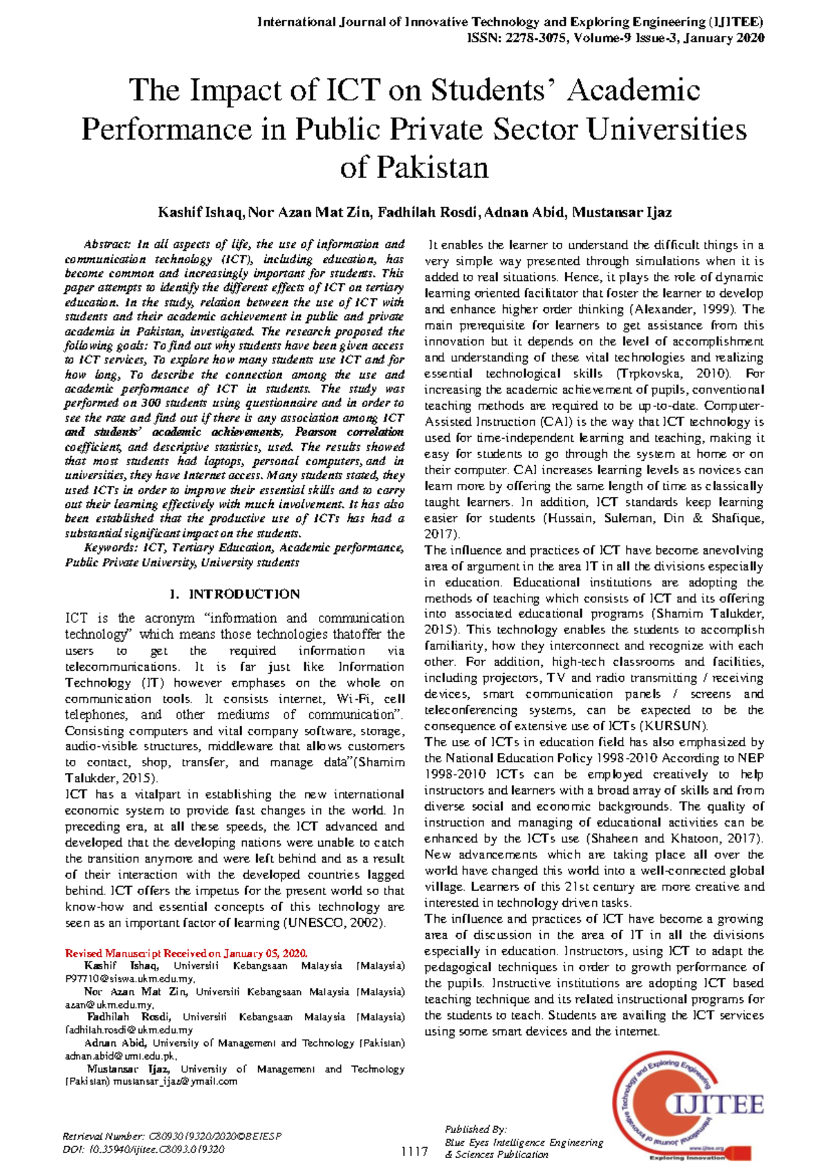 The Impact of ICT on Students Academic P - International Journal of ...
