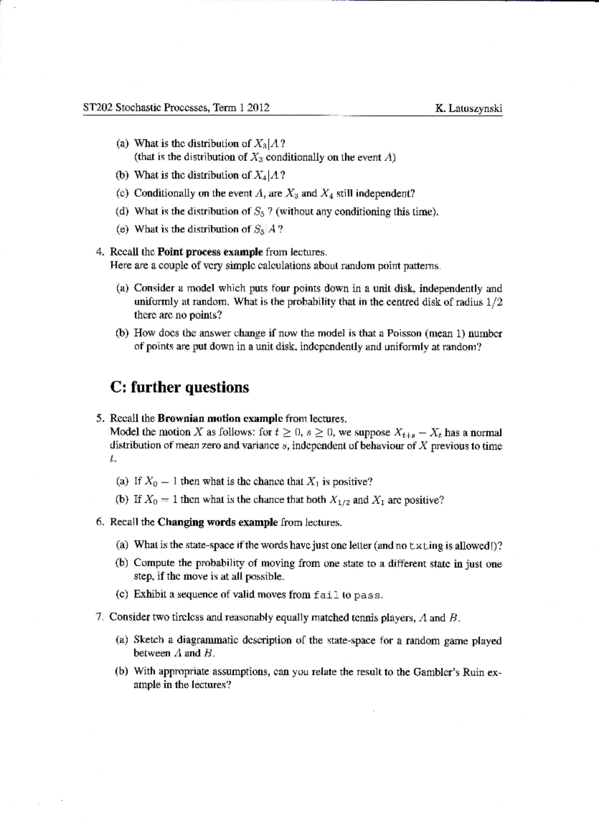 Exercise Sheet 1 - Questions - StuDocu