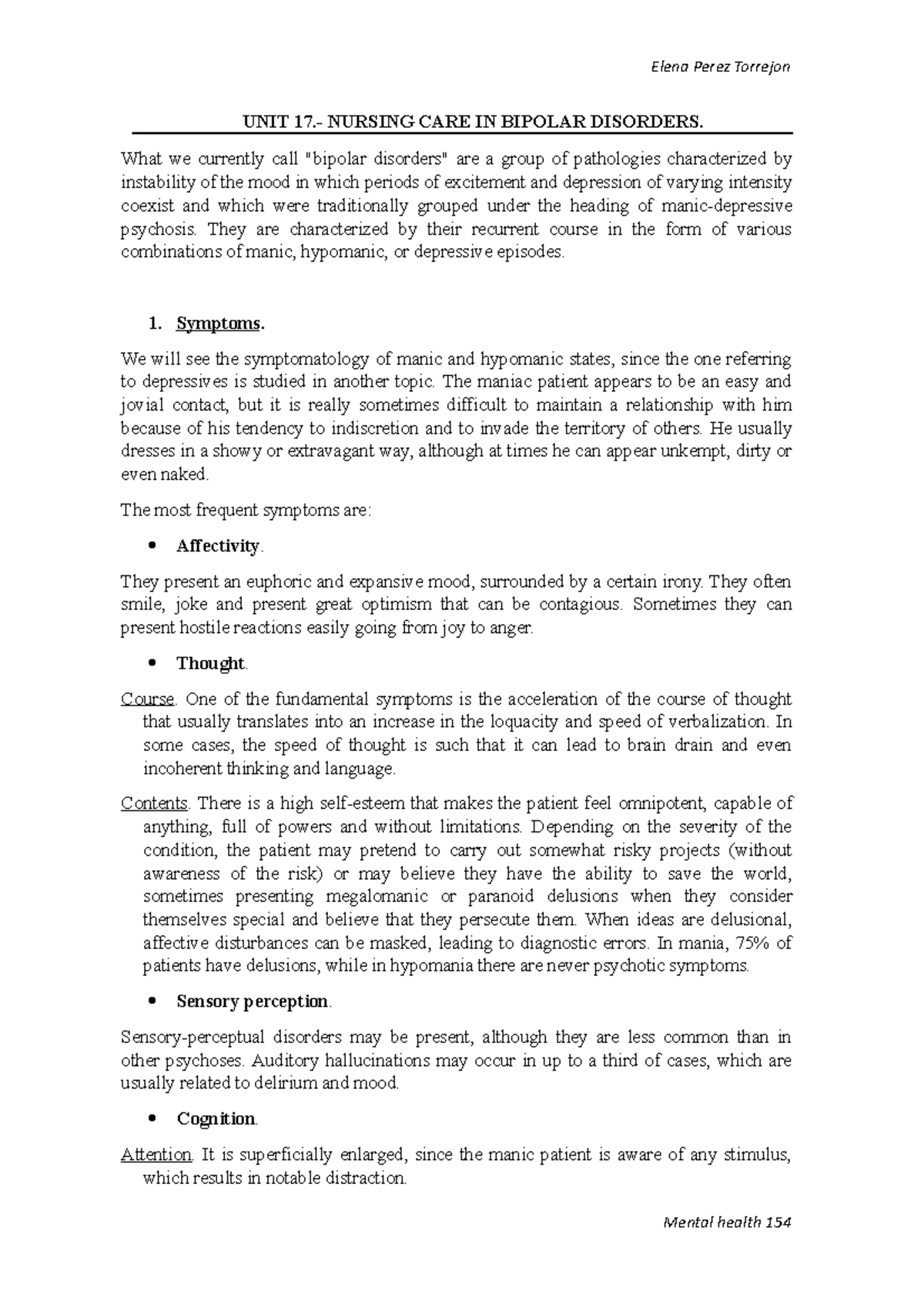 Unit 11 Mind, Culture And Psychiatry - UNIT 17.- NURSING CARE IN ...