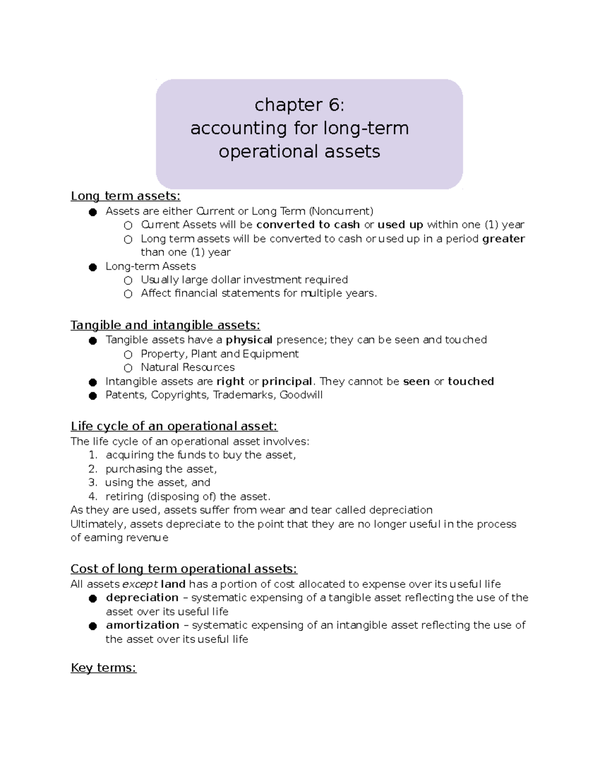 Ch 6- accounting for long-term operational assets - chapter 6 ...