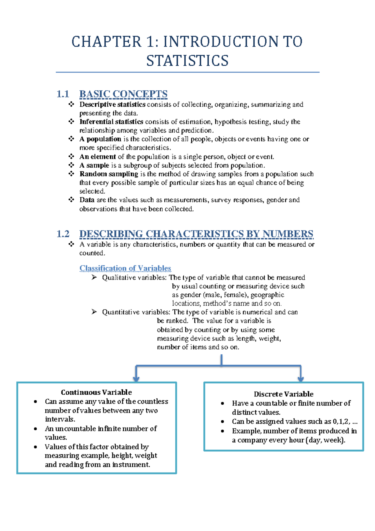 Introduction TO Statistics 2122 - CHAPTER 1: INTRODUCTION TO STATISTICS ...