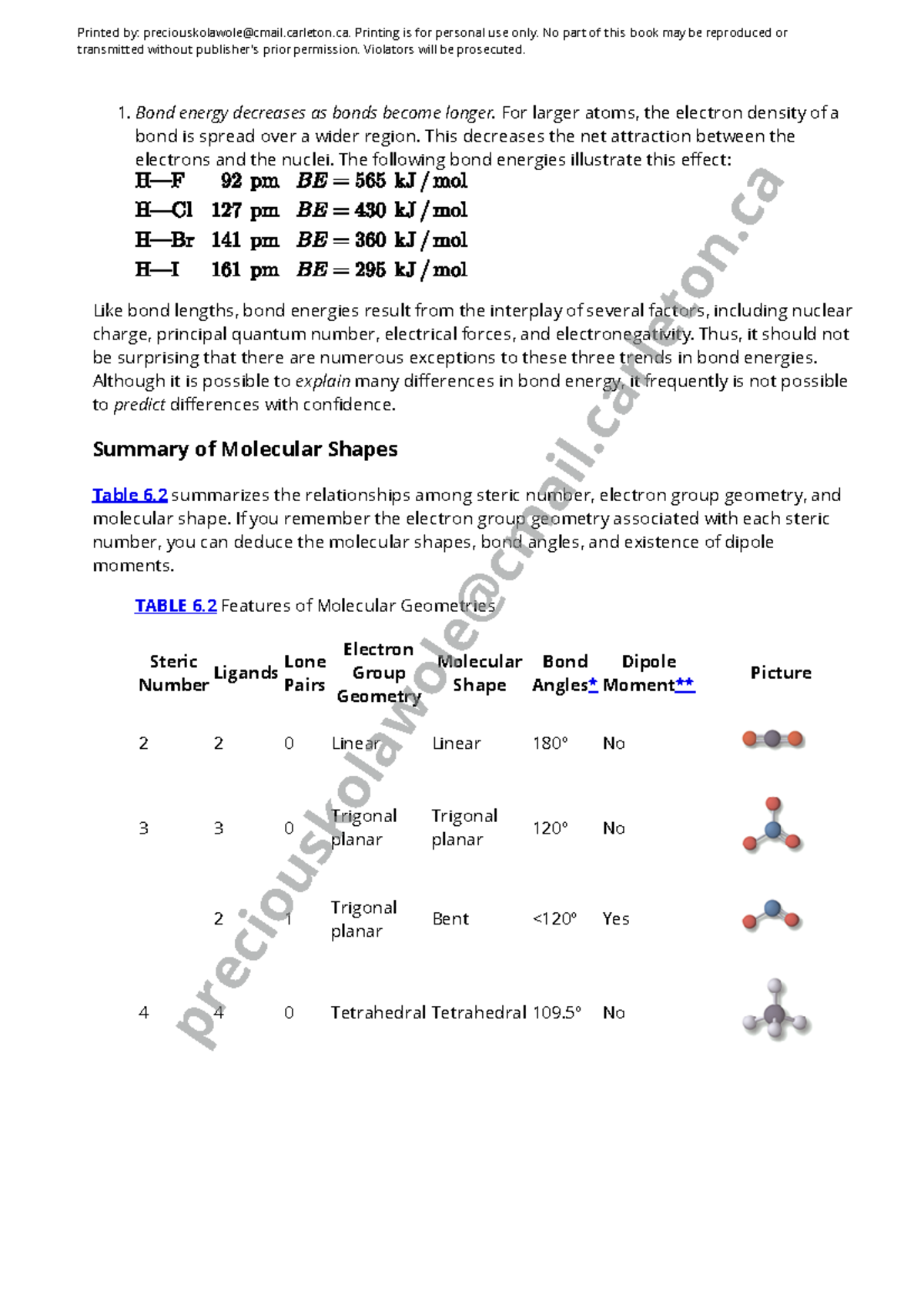 Molecular shapes - Printed by: preciouskolawole@cmail.carleton ...