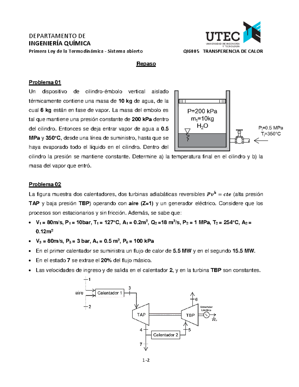 Problemas de Repaso - Warning: TT: undefined function: 32 DEPARTAMENTO DE INGENIERÍA QUÍMICA ...