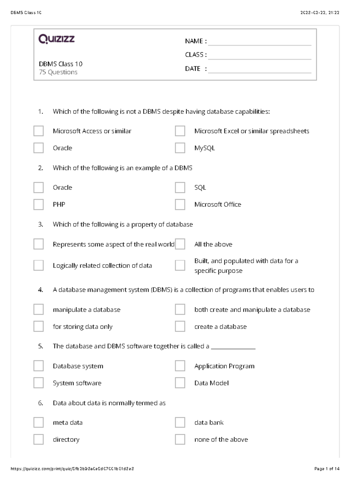 DBMS Class 10 - This is is is - !"#$%&'())%*+ ,-%./0)1234) 56# &:6$$ !6 ...