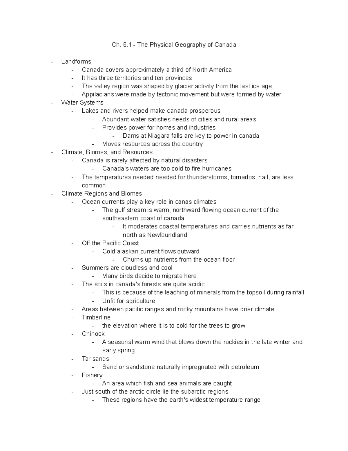 Ch. 6.1 - The Physical Geography of Canada - Ch. 6 - The Physical ...