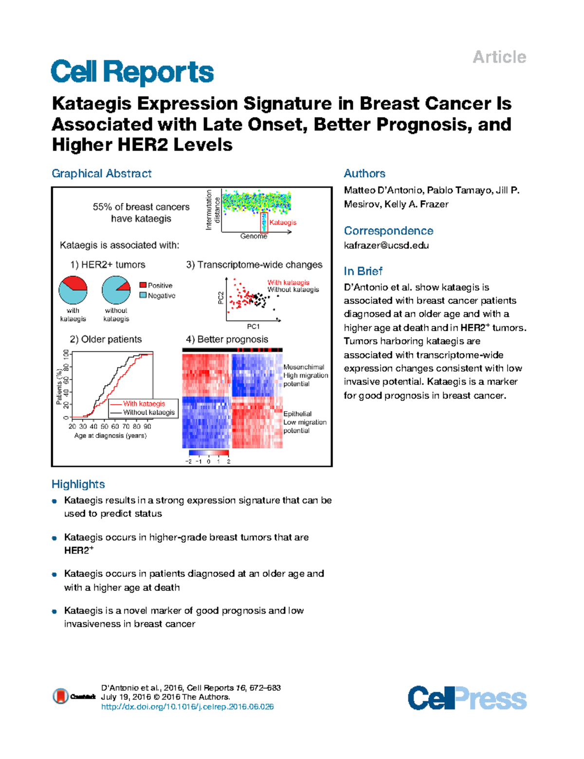 Kataegis Expression Signature in Breast Cancer Is Associated with Late ...