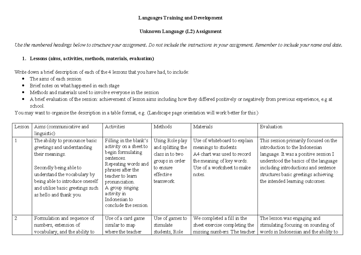 L2 Workshop handout - tesol not for this subject really - Languages ...