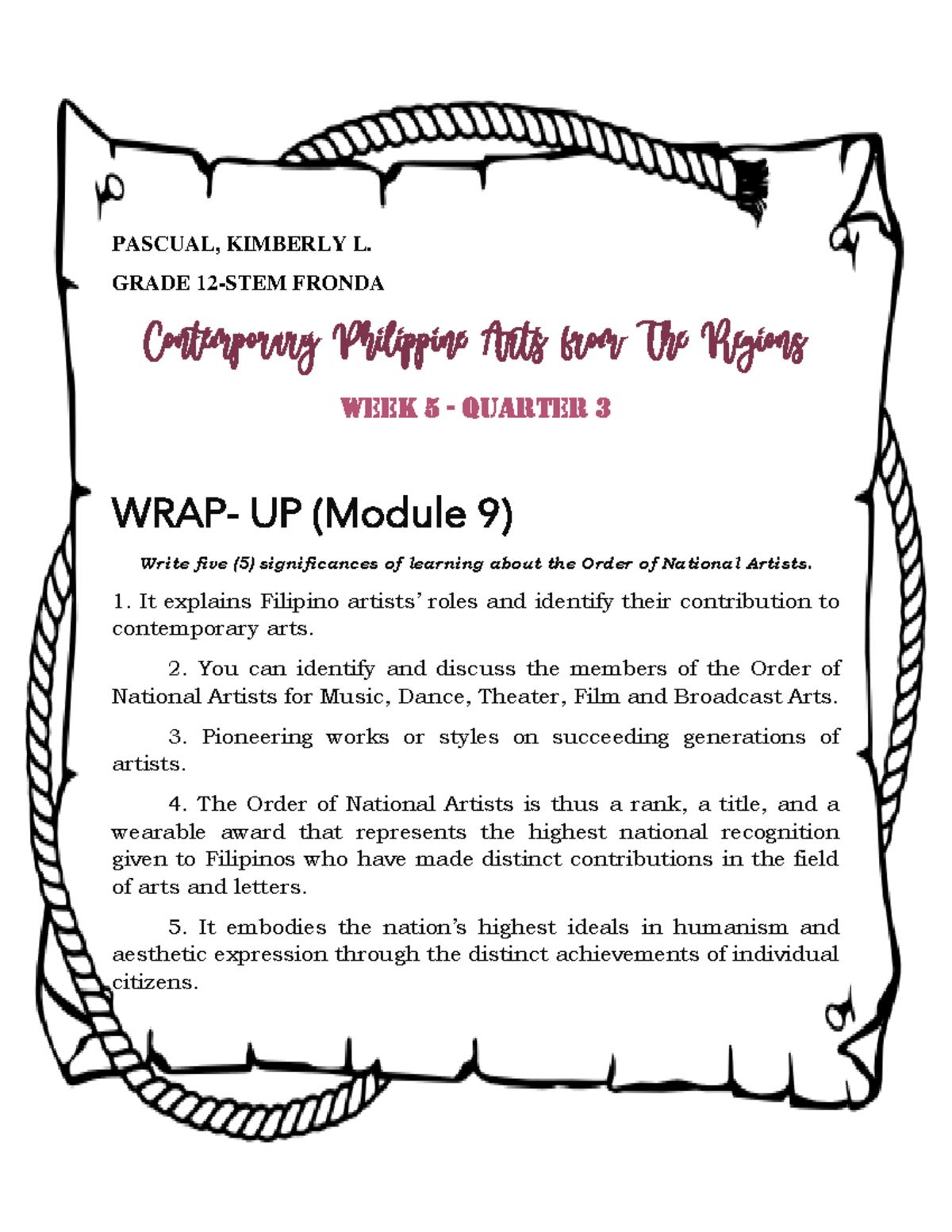 4th Quarter-WEEK5-CPAR Pascual - PASCUAL, KIMBERLY L. GRADE 12-STEM ...