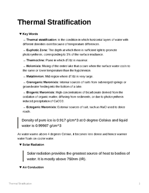 Week 3 Notes - Light and Stratification - Light and Stratification Key ...