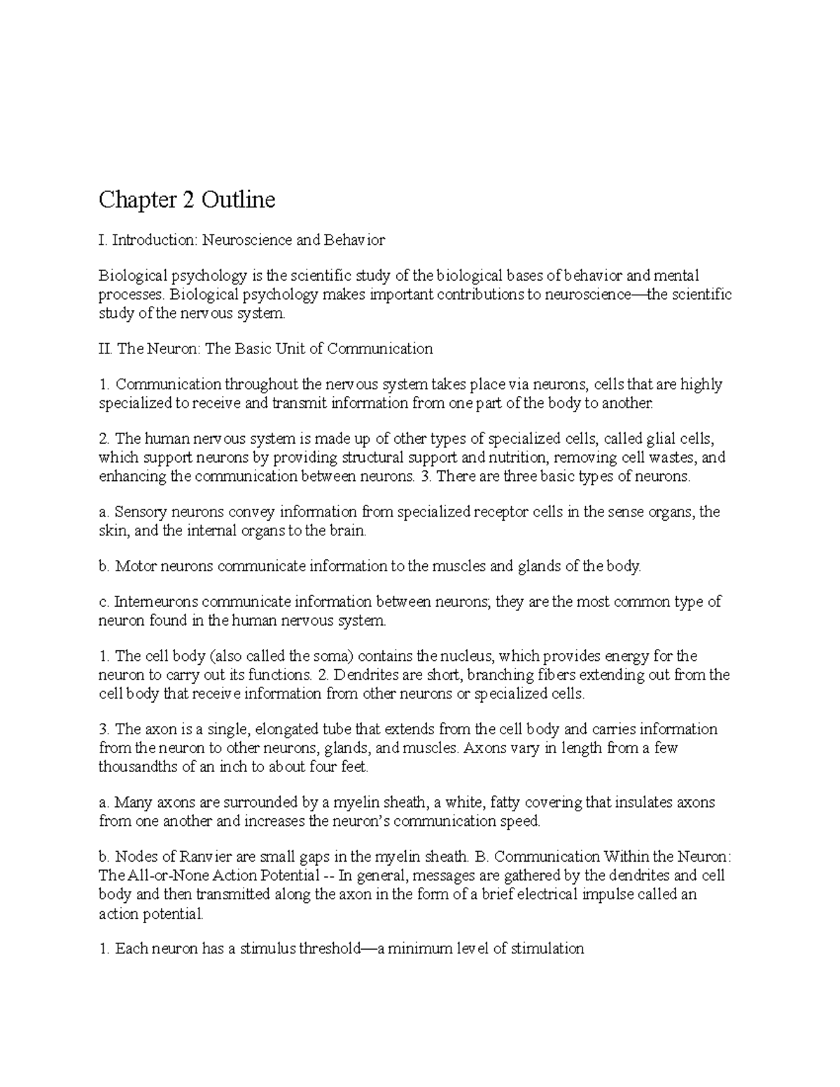 Chapter 2 and 3 Outline - Chapter 2 Outline I. Introduction ...