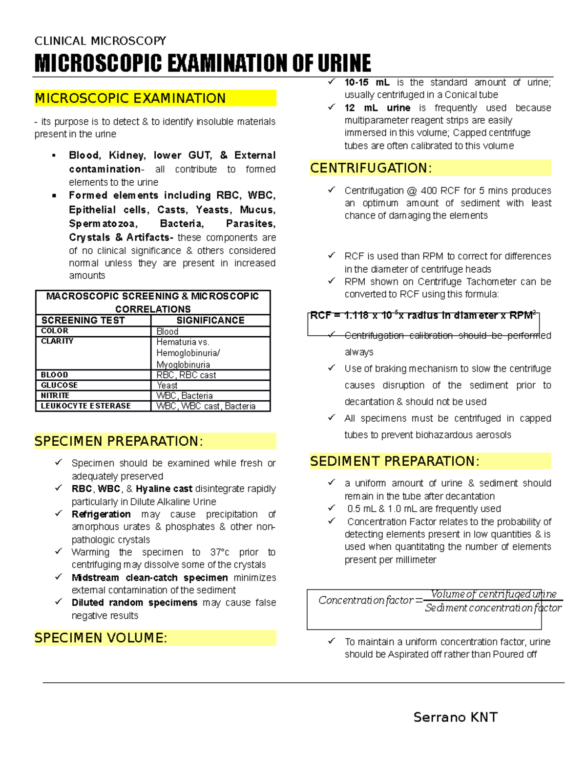 Aubflab- Microscopic Examination - MICROSCOPIC EXAMINATION OF URINE ...