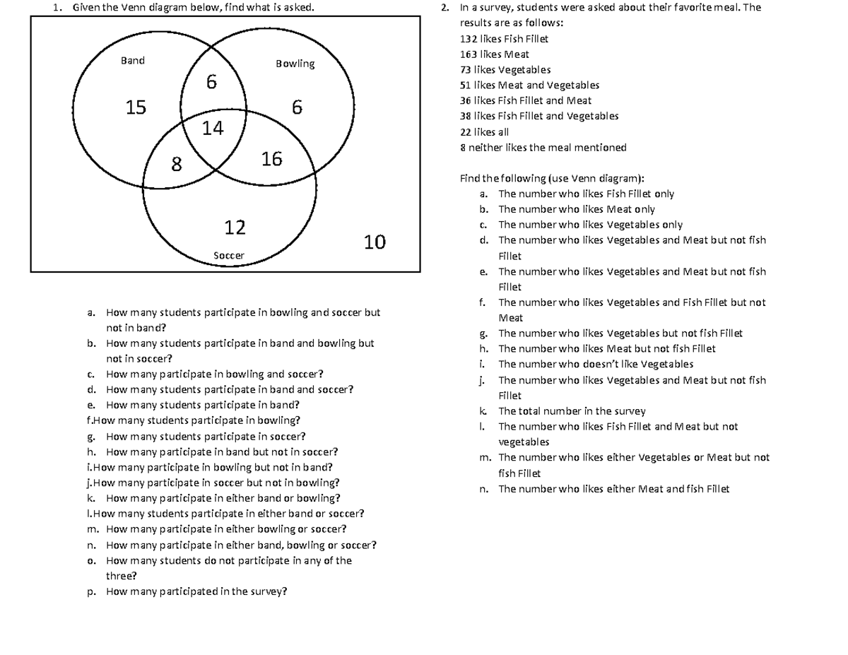 Venn-Diagram-activity - Given the Venn diagram below, find what is ...