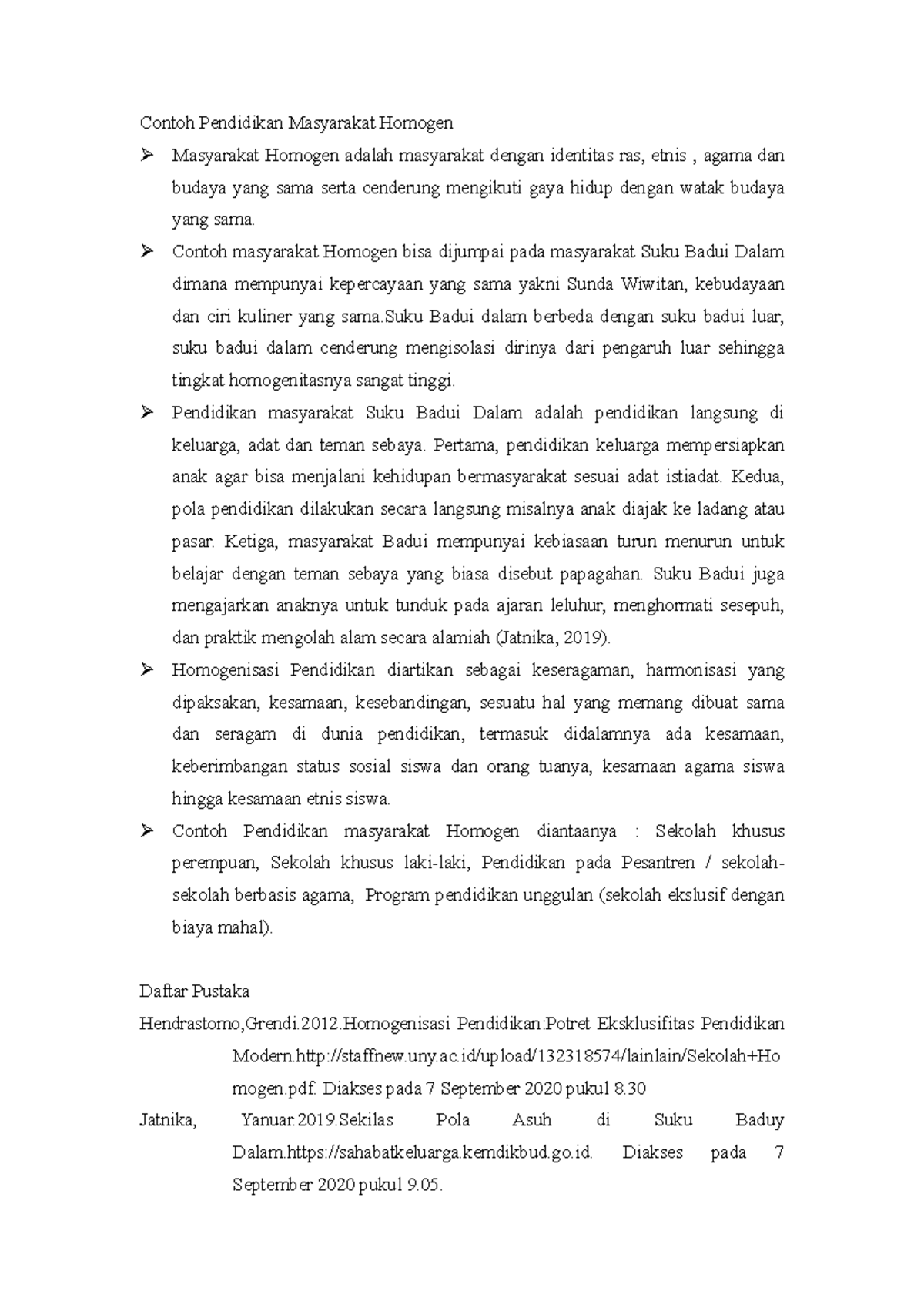 Antropologi Contoh Pendidikan Masyarakat Homogen - Contoh Pendidikan ...