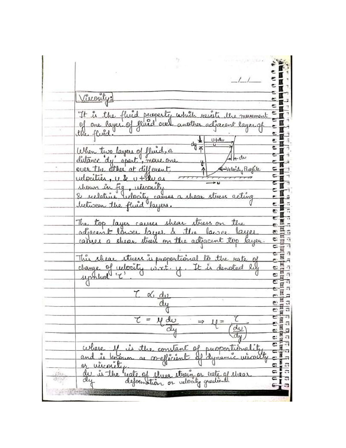 Unit 4.2 BME101 Fluid Mechanics Viscosity - Basic mechanical engineering - Studocu