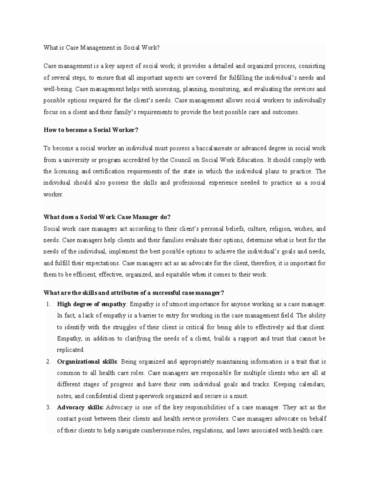 Case-mangemnet - CASE MANANGEMENT HANDOUT - What is Case Management in ...