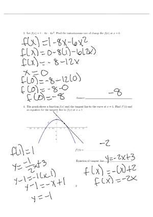 Final Practice HW pg 1-Pearson My Math Lab Methods of Calculus - MAC ...