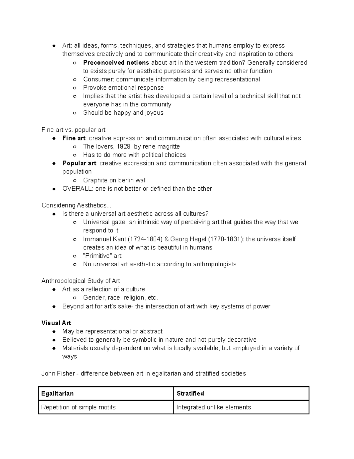 ART - All class lecture written - slides and discussion - Art: all ...