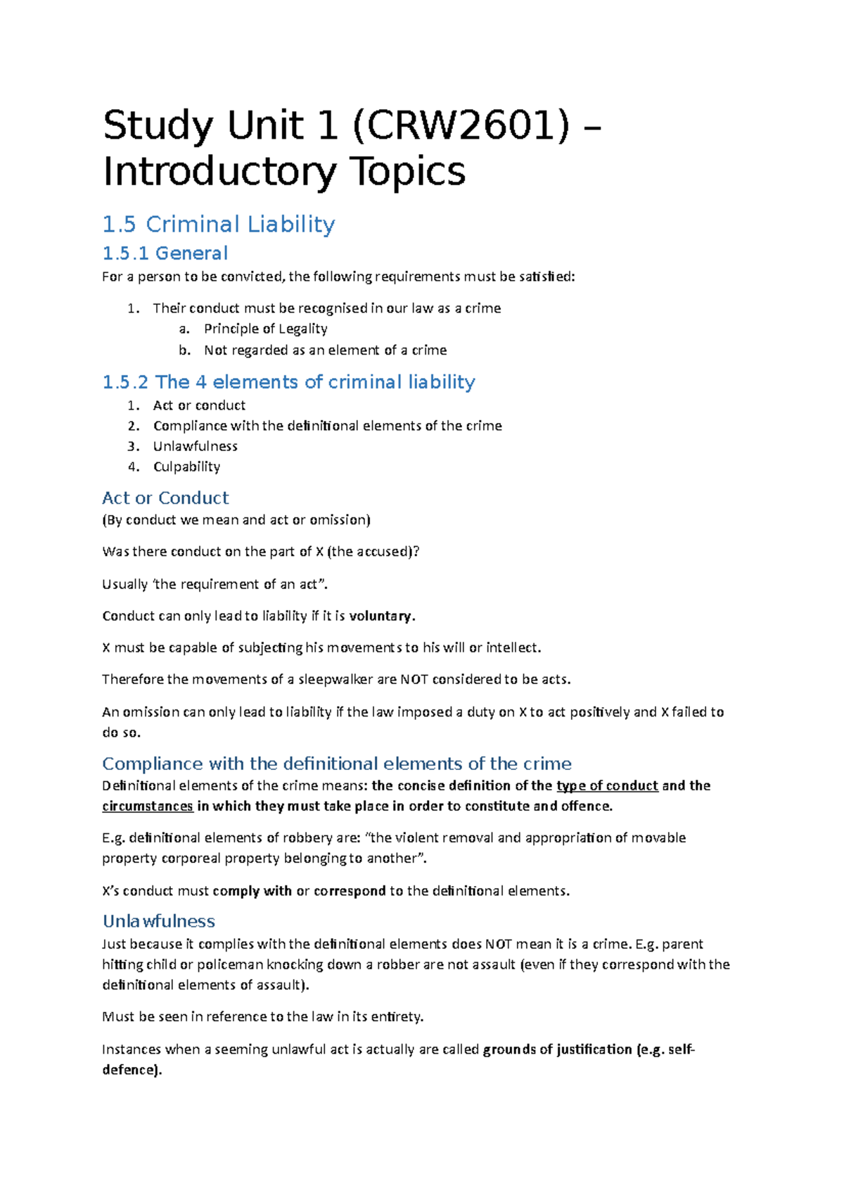 CRW2601 Study Unit 1 Introductory Topics - Study Unit 1 (CRW2601 ...