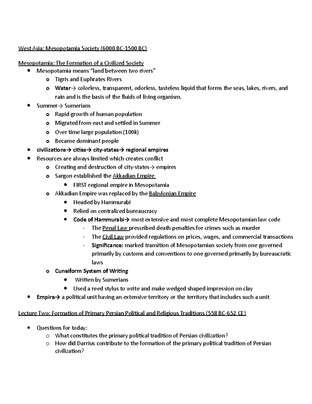 WEST ASIA- Mesopatamia AND Persian EMP - West Asia: Mesopotamia Society ...