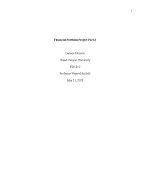 Financial Portfolio Project Part 5 - Typing Template for APA Papers: A ...