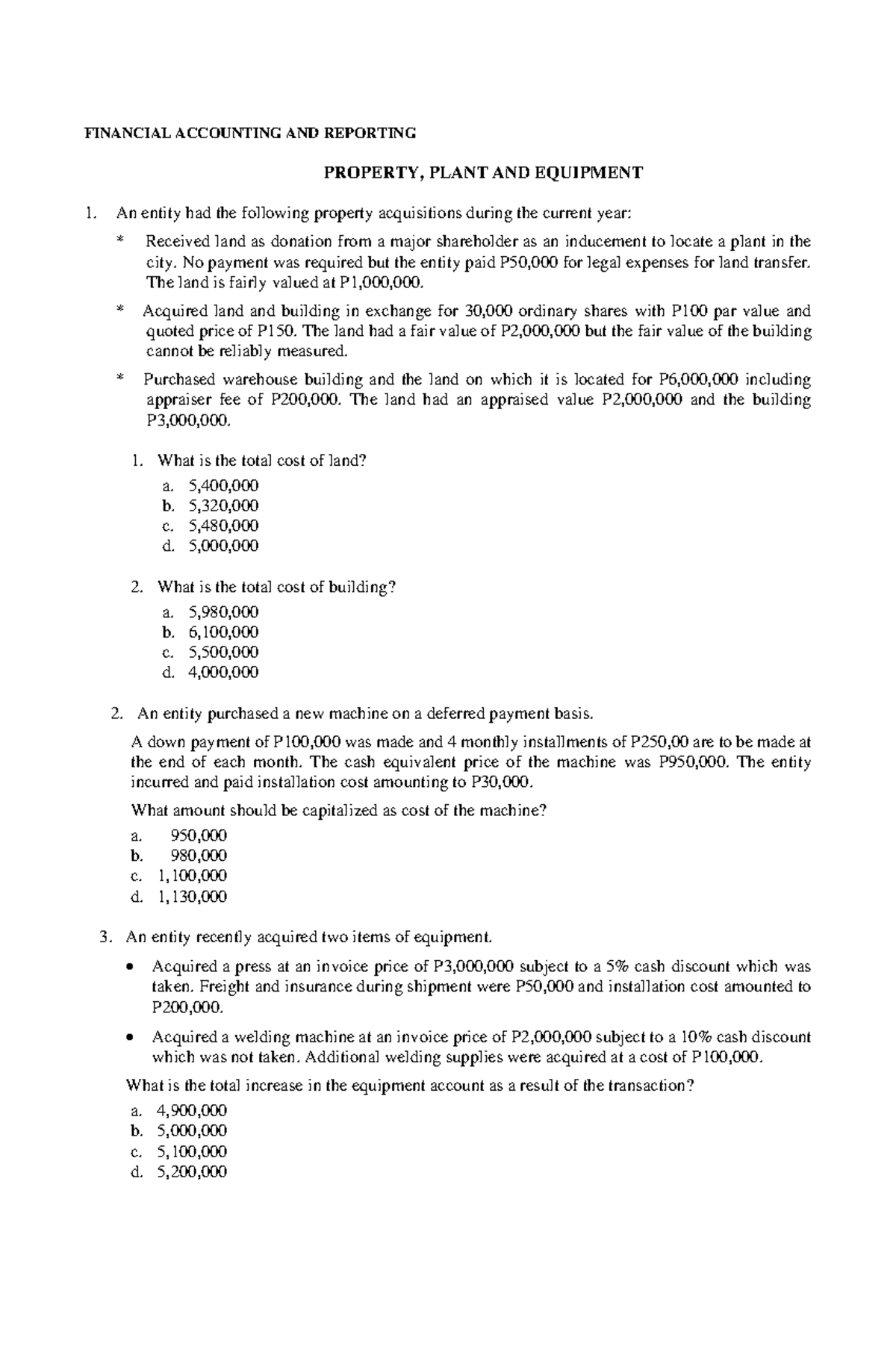 AUD Property Plant and Equipment - FINANCIAL ACCOUNTING AND REPORTING ...