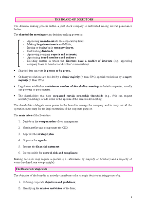 Board of Directors Paper - Corporate Board of Directors and Governance ...