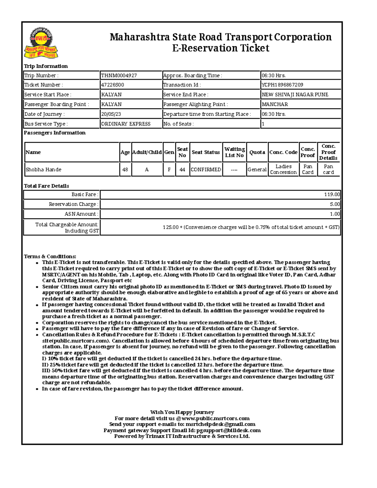 Msrtc Online Reservation System - Maharashtra State Road Transport ...