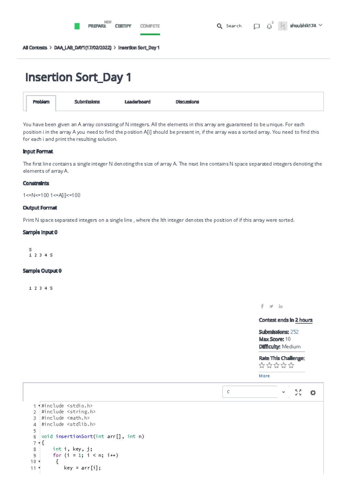 D1 3 - C programming - PREPARE NEW CERTIFY COMPETE Search 2 shoubhik174 ...