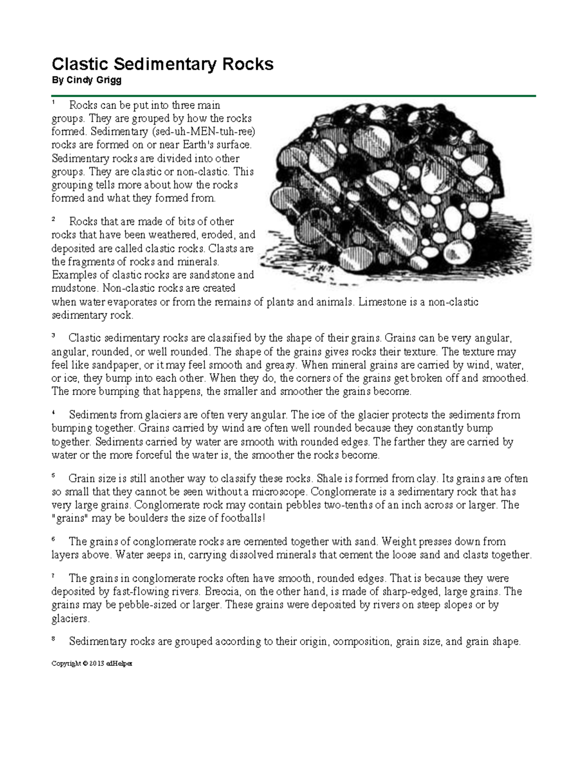 Clastic sedimentary rocks - Clastic Sedimentary Rocks By Cindy Grigg 1 ...