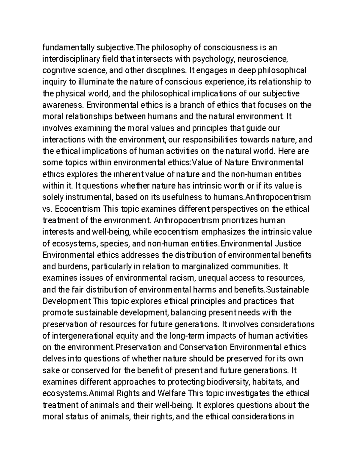 Philosophy-6 - fundamentally subjective philosophy of consciousness is ...