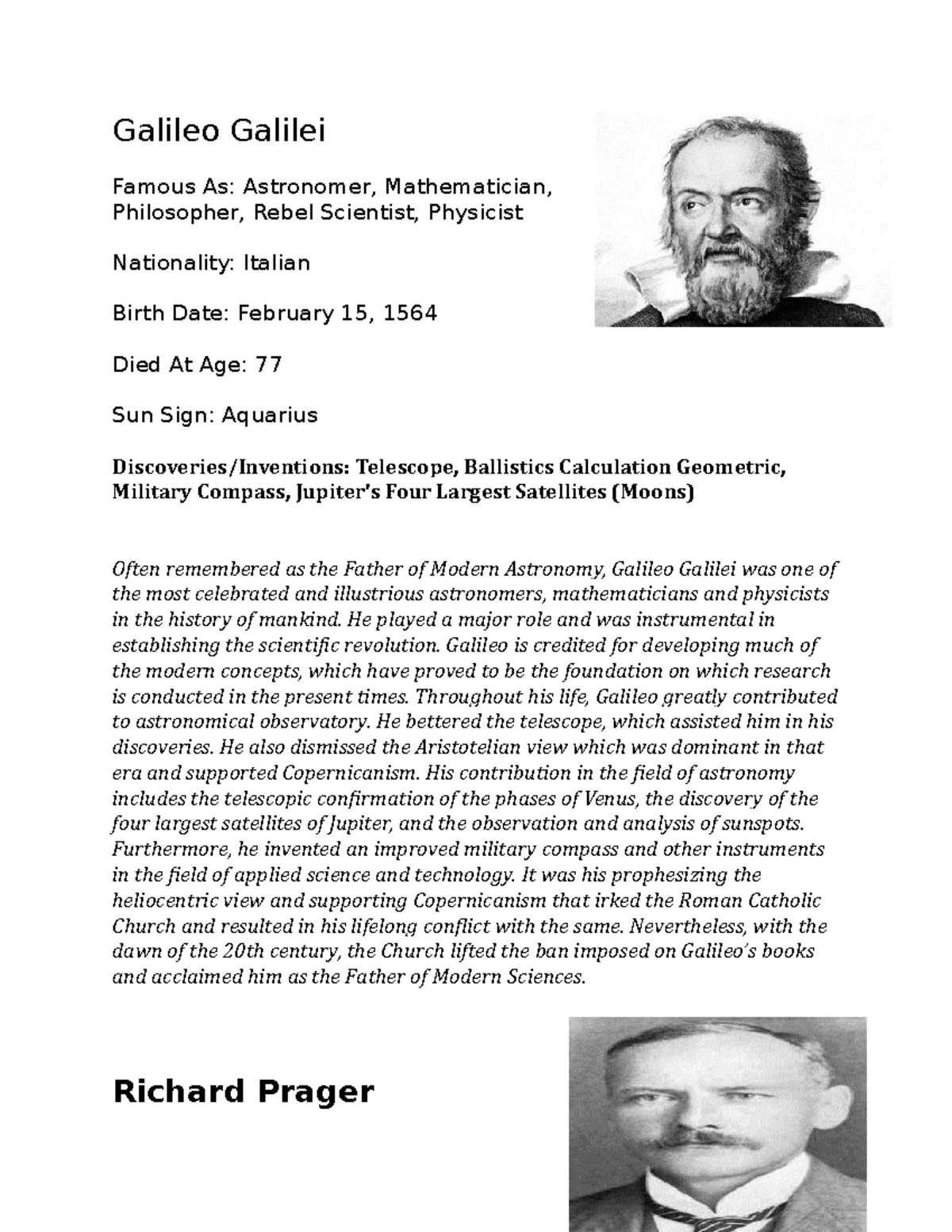 Wenesday-astronomer-1 - Galileo Galilei Famous As: Astronomer ...