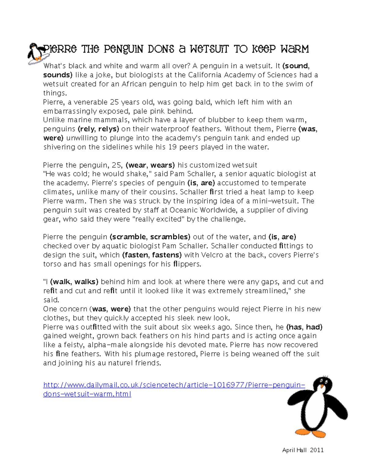 News Articleand Questionstoteach Subject Verb Agreement-1 - Pierre the ...