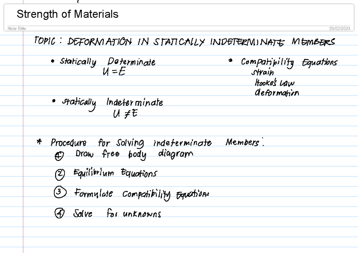 Deformation in Statically Indeterminate Members - Strength of Materials ...