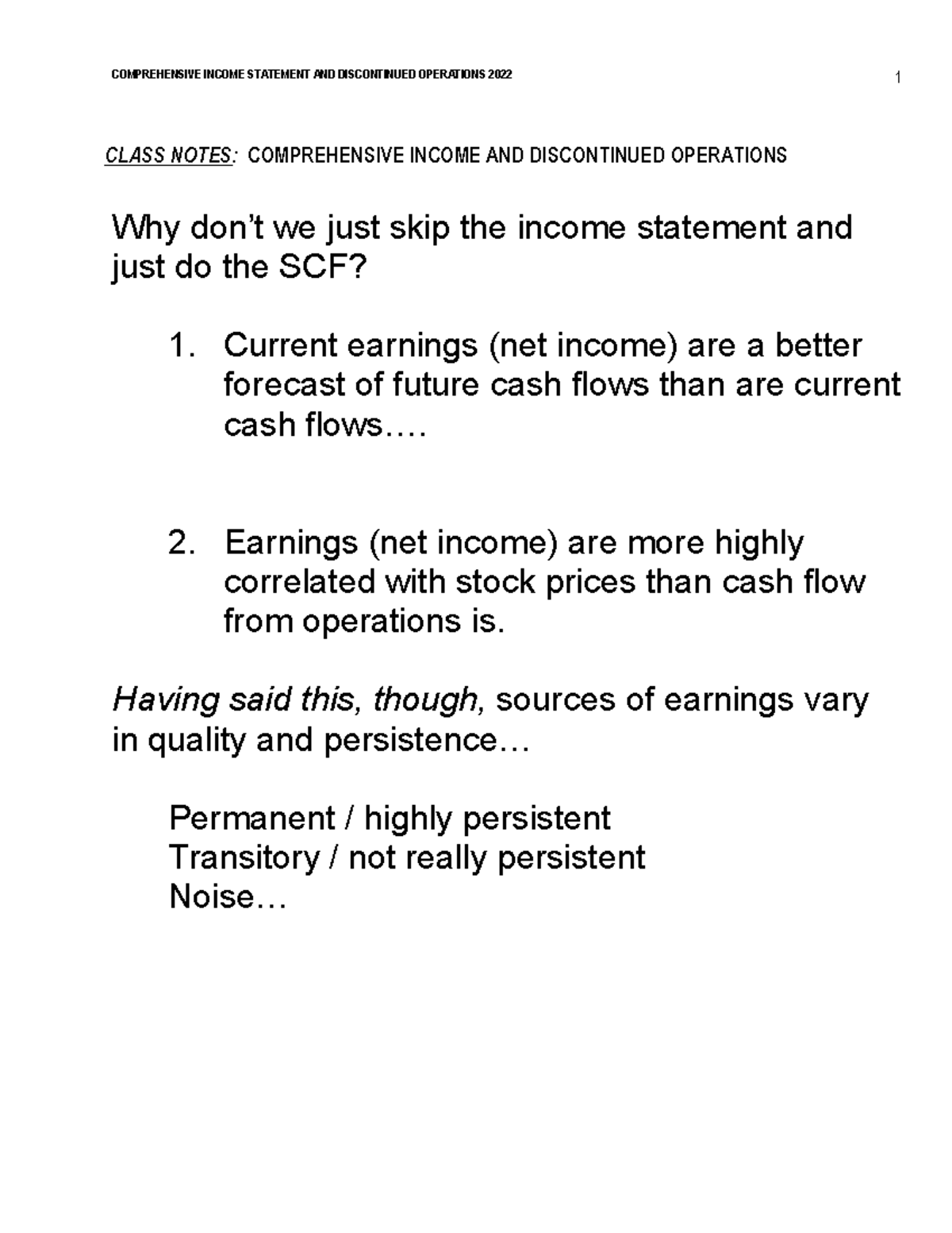 ACC326 4 Comprehensive Income Statement AND Discontinued Operations ...