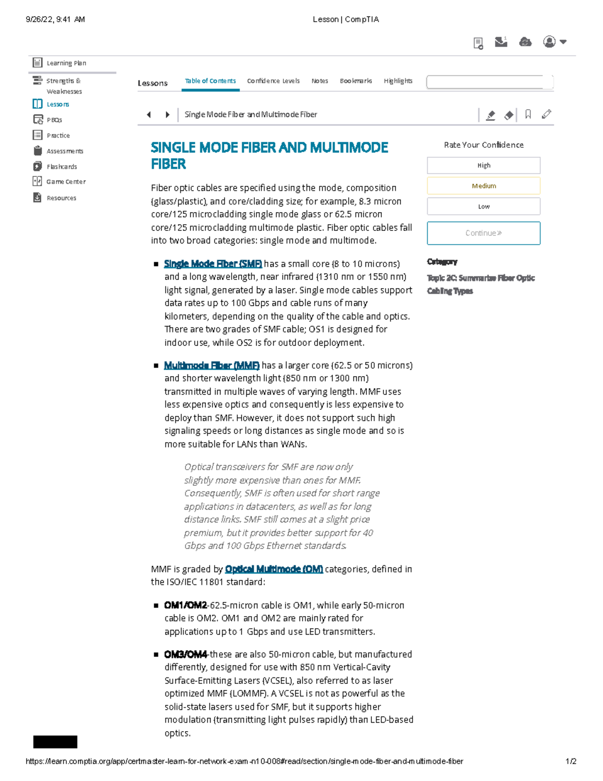 Lesson 2-18 - CompTia Network+ Ebook Chapter 2 - 9/26/22, 9:41 AM ...