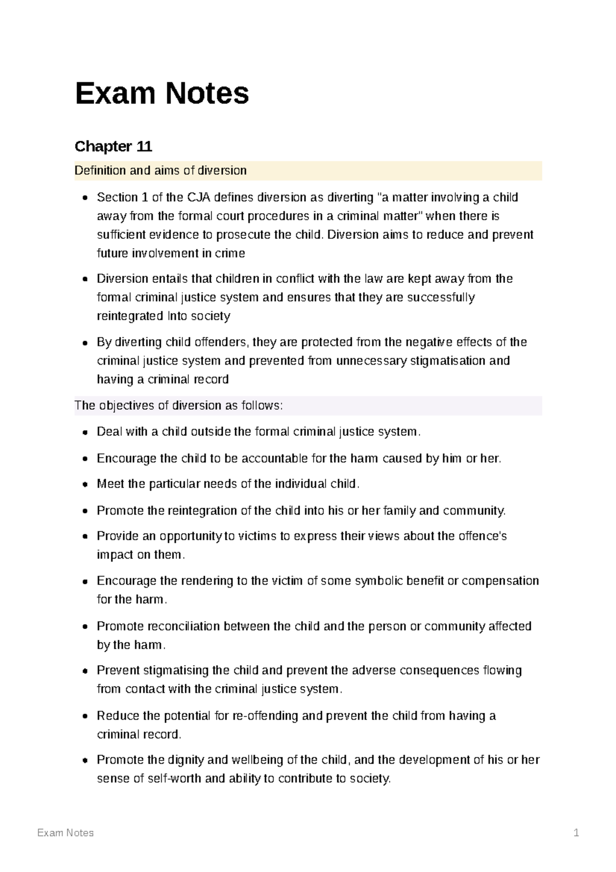 Chapter 11 Section B - Beneficial for exams - Exam Notes 1 Exam Notes ...