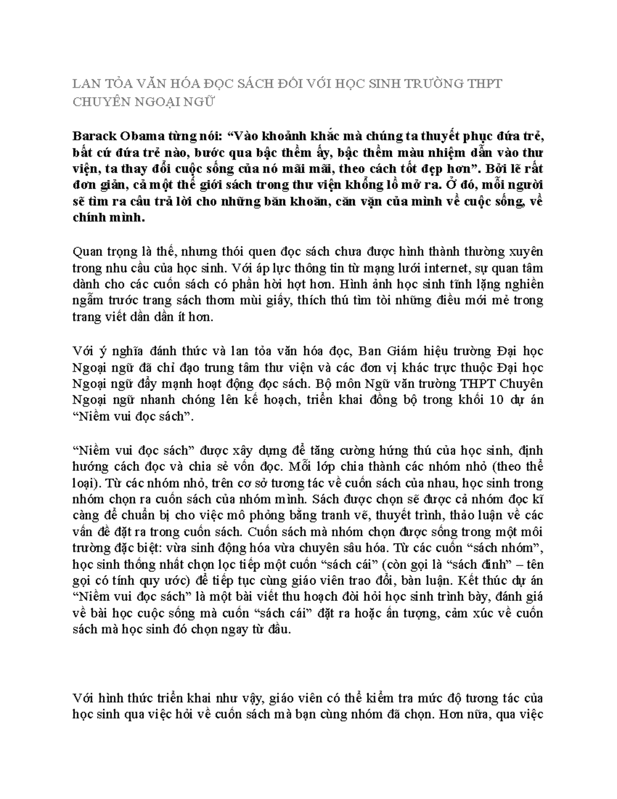 Van hoa doc - Van hoa doc - LAN TỎA VĂN HÓA ĐỌC SÁCH ĐỐI VỚI HỌC SINH ...