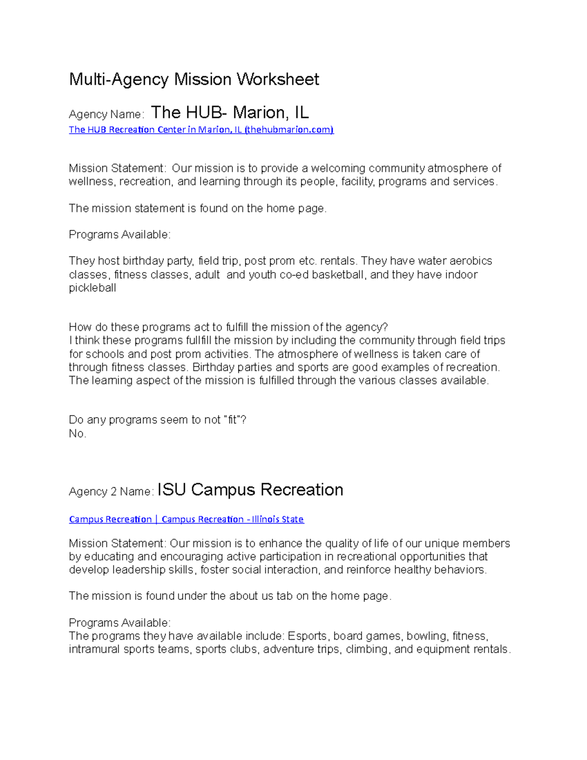 Agency Mission Worksheet - Multi-Agency Mission Worksheet Agency Name ...