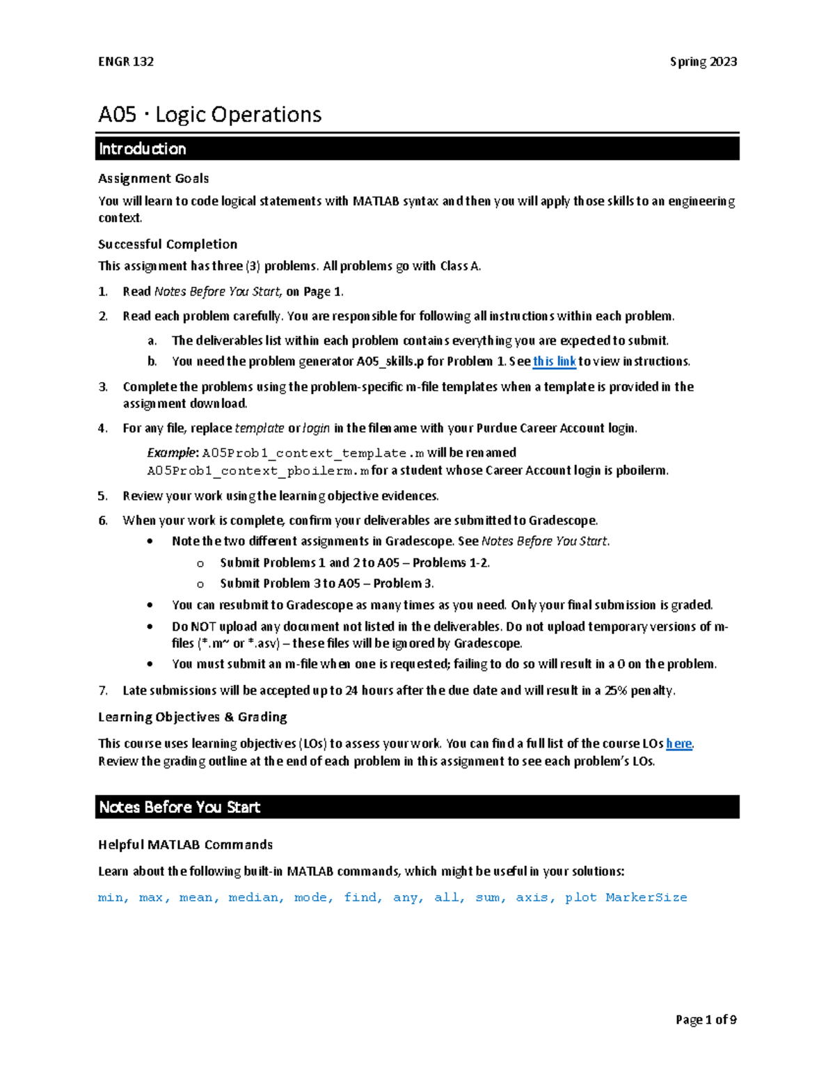 A05 Instructions - A05 - A05 ∙ Logic Operations Introduction Assignment Goals You will learn to ...