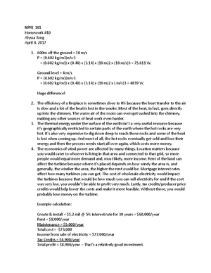 NPRE 14 - Prof. David Ruzic - NPRE 101 Homework 14 Alyssa Tong Fusion ...