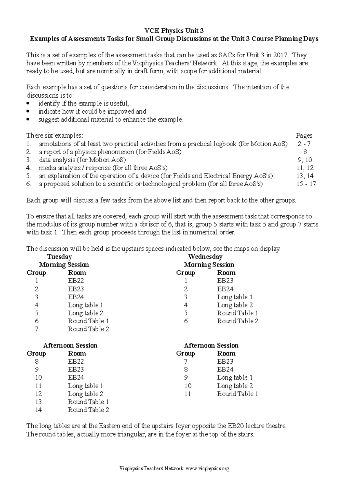 Assessment Package for Unit 3 - VCE Physics Unit 3 Examples of ...